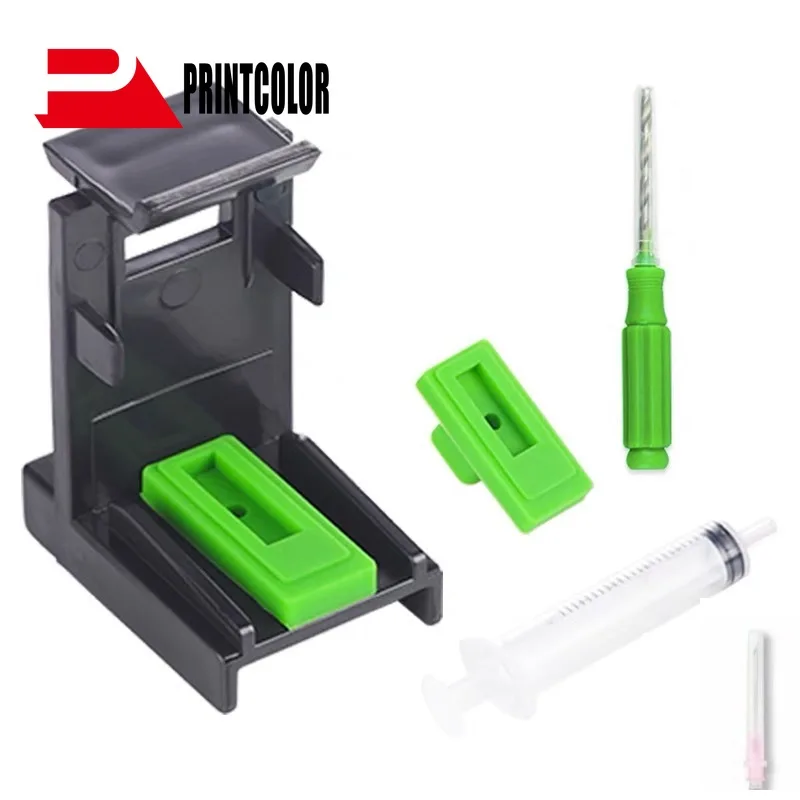 Ink-Refill-Cartridge-Clip-Rubber-Pads-Syringe-Tool-Kit-Clamp-For-HP-46 ...