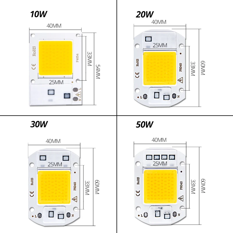 Светодиодный чип COB потолочные светильник AC220V SMD 20W 30W 50W белый ...