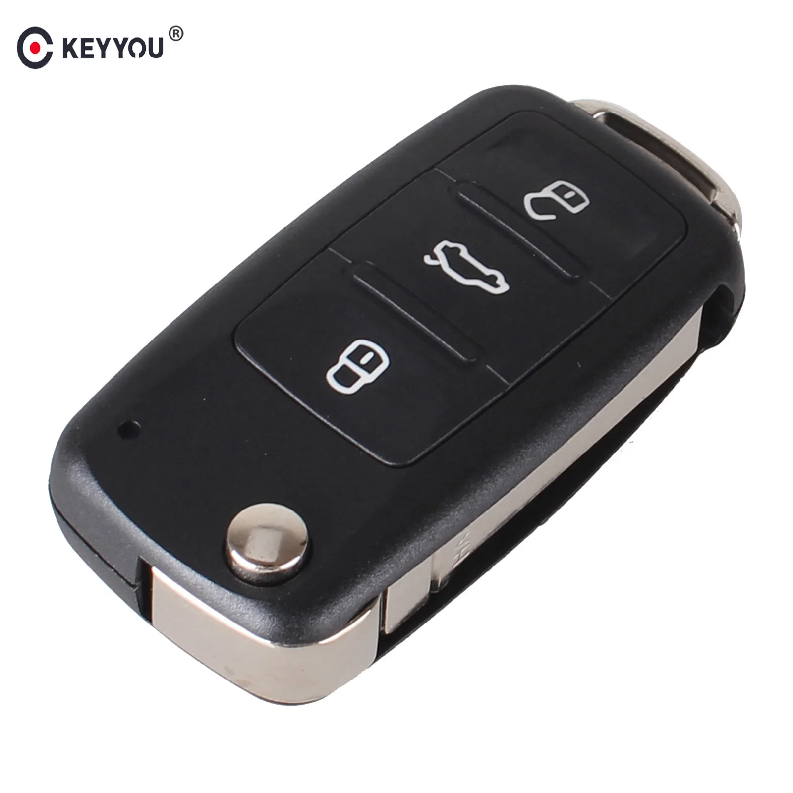 KEYYOU 10X 3 Button Flip Folding Remote Car Key Shell Case For VW ...