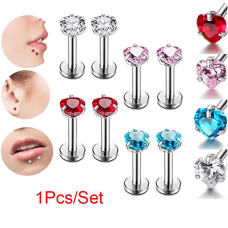 1-Pcs-Women-Body-Piercing-Jewelry-Love-Heart-Zircon-Nose-Lip-Piercing ...