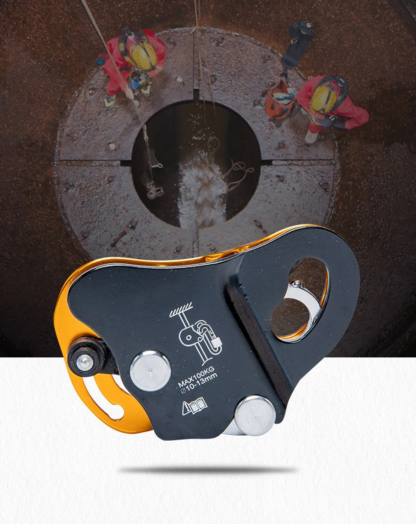 Rock Climbing Ascender Fall Arrest Protection Belay Device Self-Locking ...