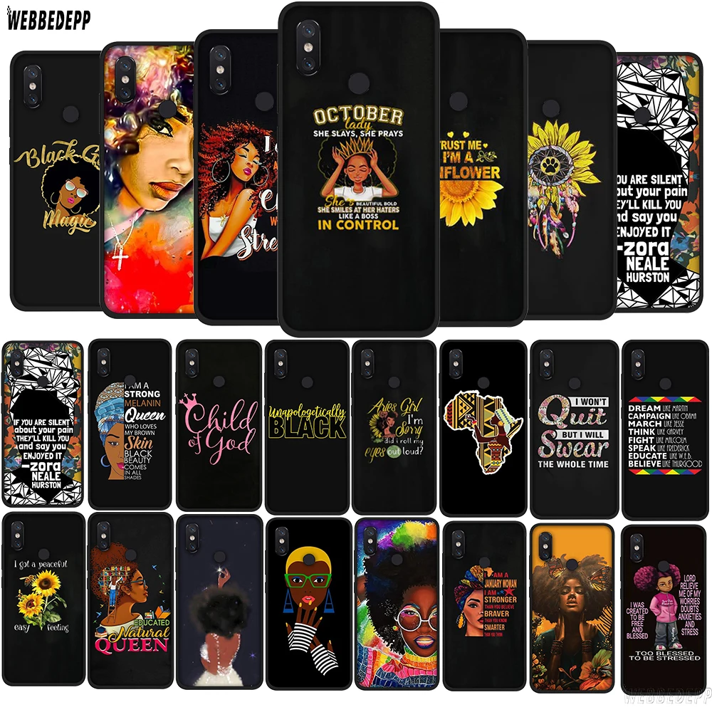 Afro Girls Black Women girl Art TPU Phone Silicone Cover for Xiaomi ...