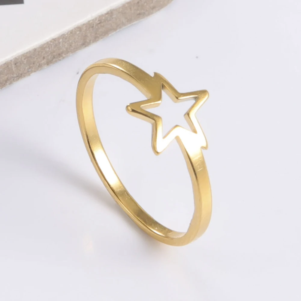 Stainless Steel Gold Star Ring | Stainless Steel Pentagram Ring - Five ...