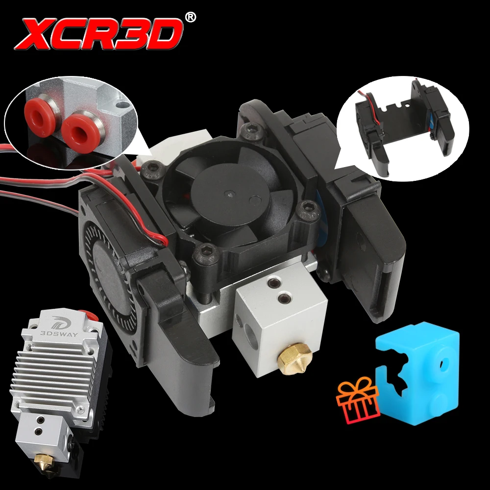 Xcr3d 3d Printer 2in1 Dual Hotend Kit Extruder Diy All Metal Volcano V6 ...