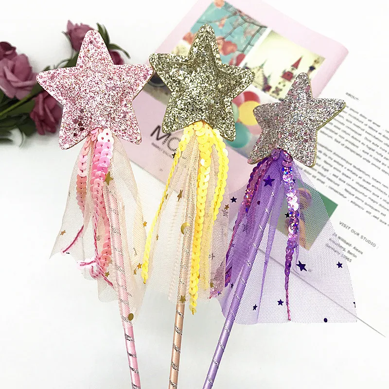 Girl-Magic-Wand-Stick-Princess-Five-Pointed-Star-Fairy-Wand-Stick-Kids ...