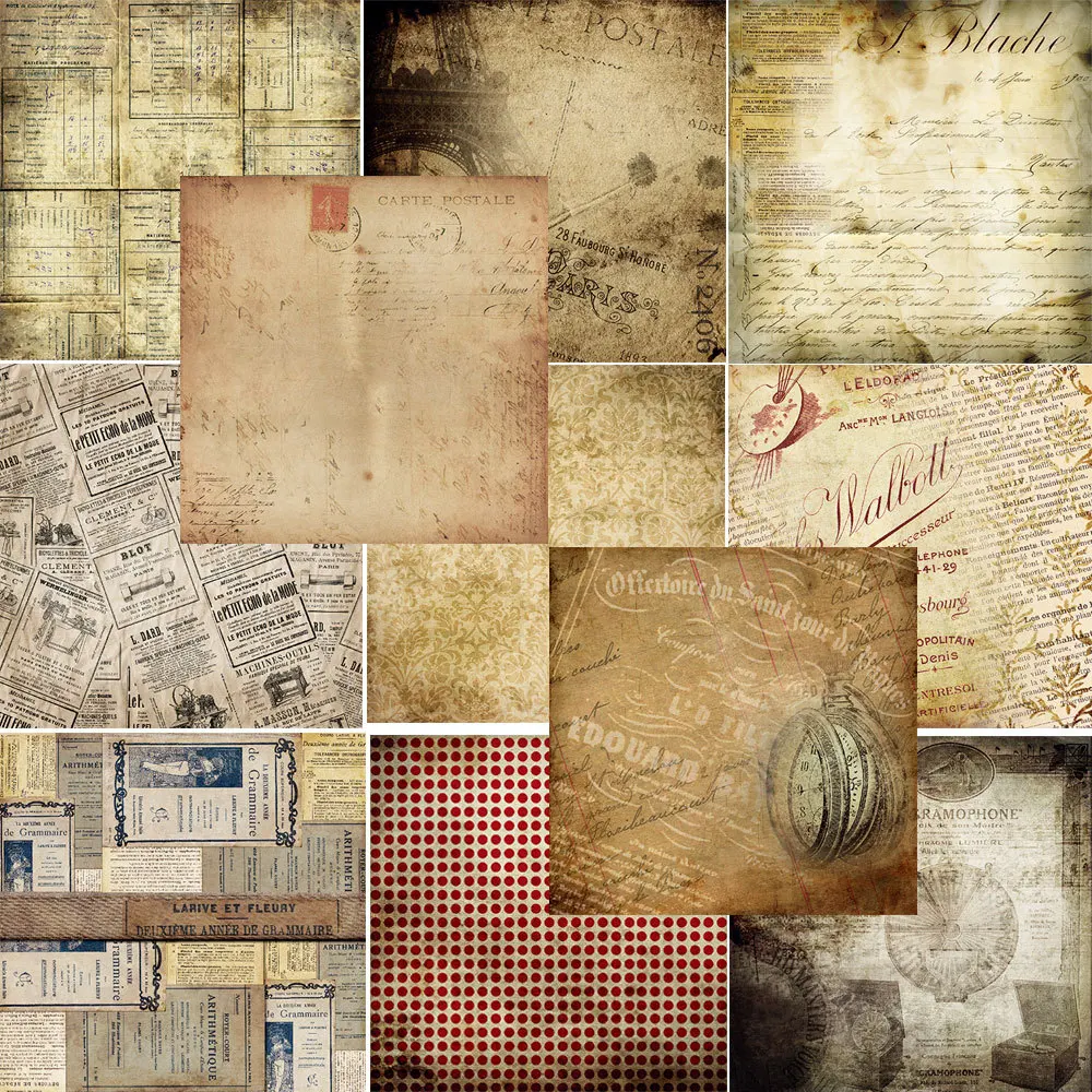 24pcs/Pack 15*15cm Vintage Retro Patterned Paper Pad for Scrapbooking ...