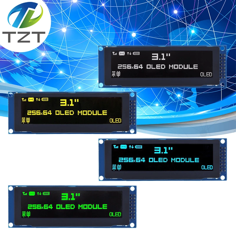 TZT Real OLED Display 3.12" 256*64 25664 Dots Graphic LCD Module ...