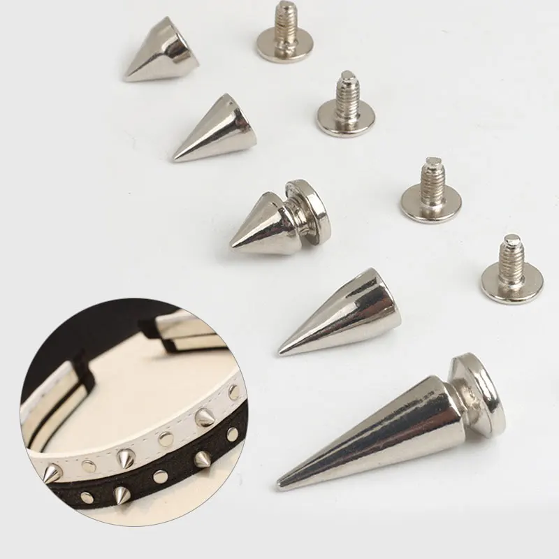 10Sets-Punk-Silver-Bullet-Spikes-Rivets-For-Leather-Punk-Studs-And ...