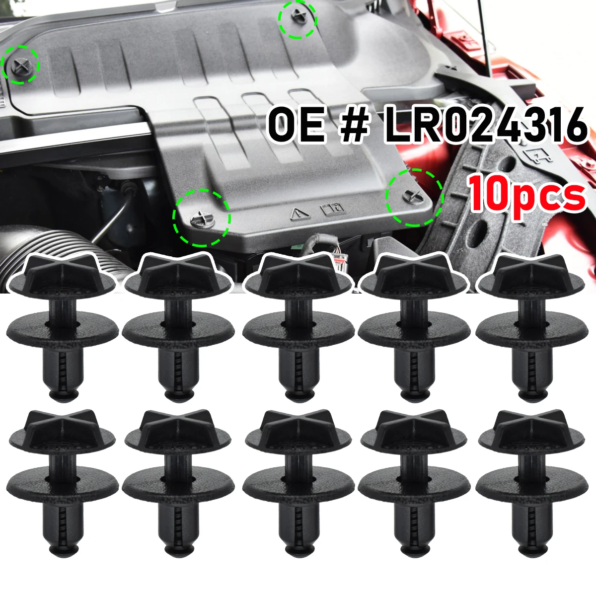 10Pcs Nylon Car Battery Cover and Cowl Panel Clip Fasteners For Land ...