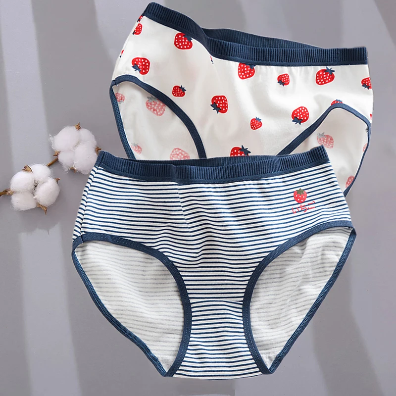 Bragas de algodón con estampado de fresas para mujer, ropa interior ...
