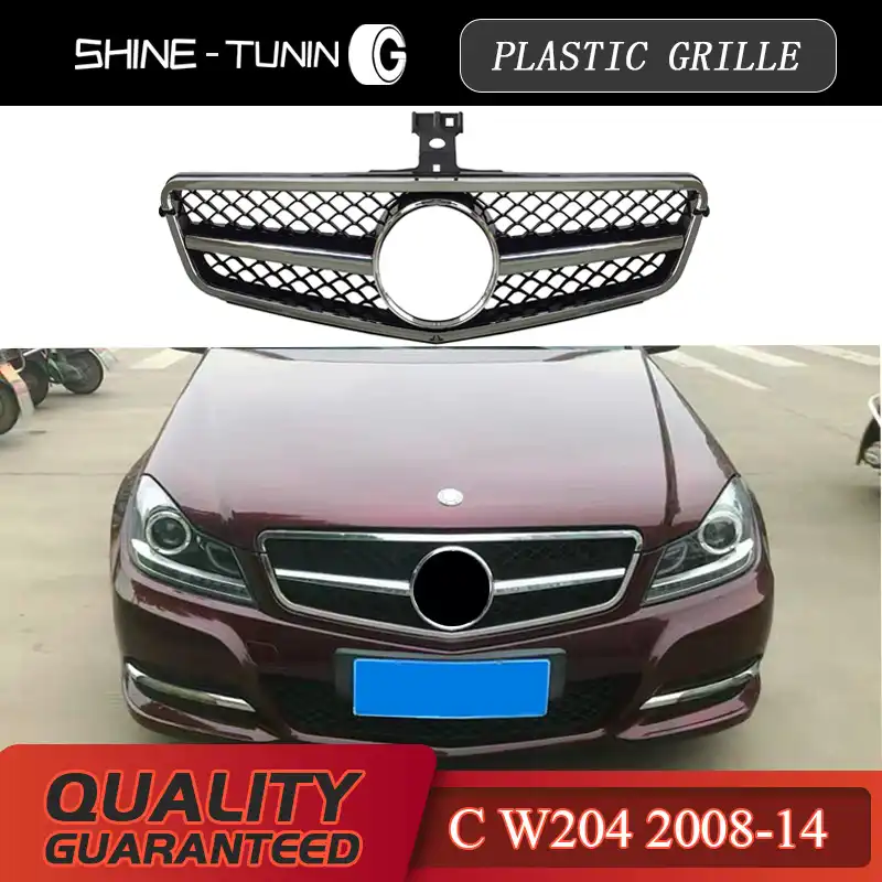 Front grill Suitable for mercedes C Class W204 Diamond grille Gloss ...