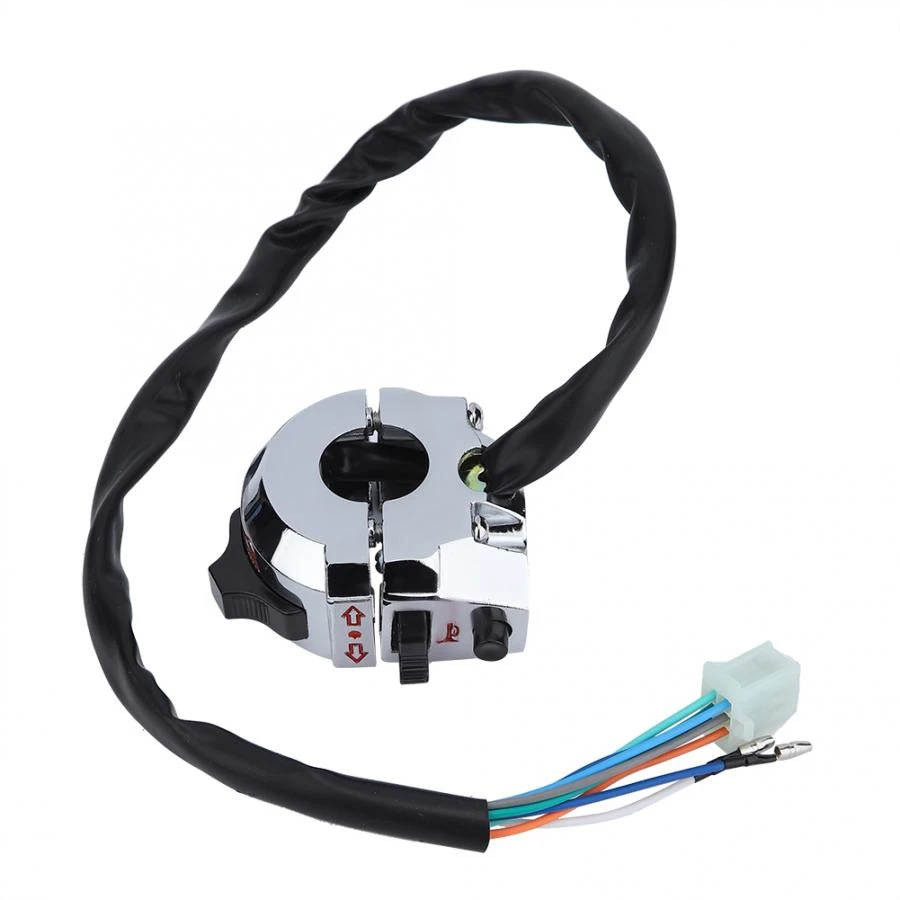 Silver Chrome Motorcycle Function Switch Horn Turn Signal Switch ...