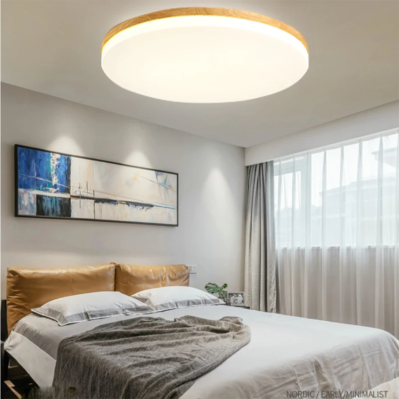 Wooden art LED ceiling lamp living room bedroom ceiling lamp aisle ...