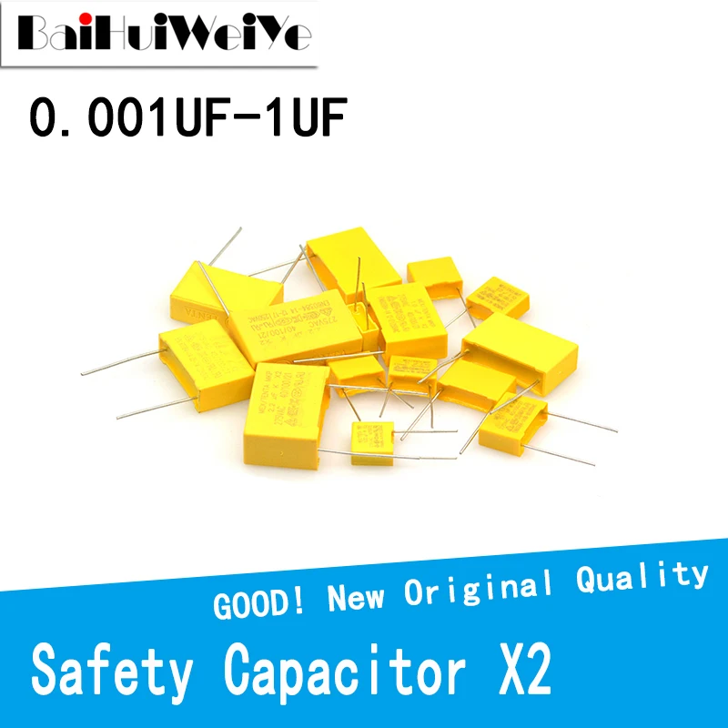 10PCS-LOT-Safety-Capacitor-X2-0-001UF-1UF-Polypropylene-Film ...