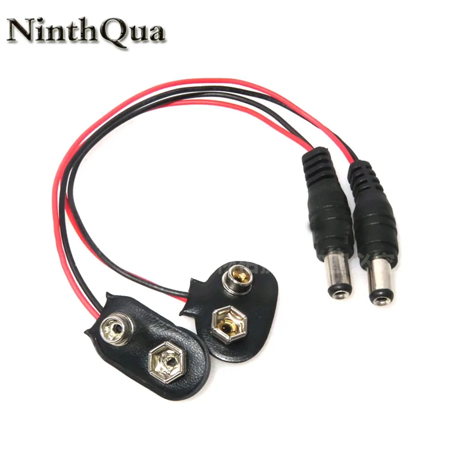 2/5pcs Experimental 9v Battery Snap Power Cable To Dc 9v Clip Male Line ...