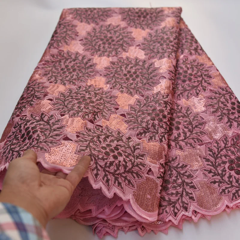 5yards-pc-high-quality-pink-color-African-handcut-orangza-lace-fabric ...