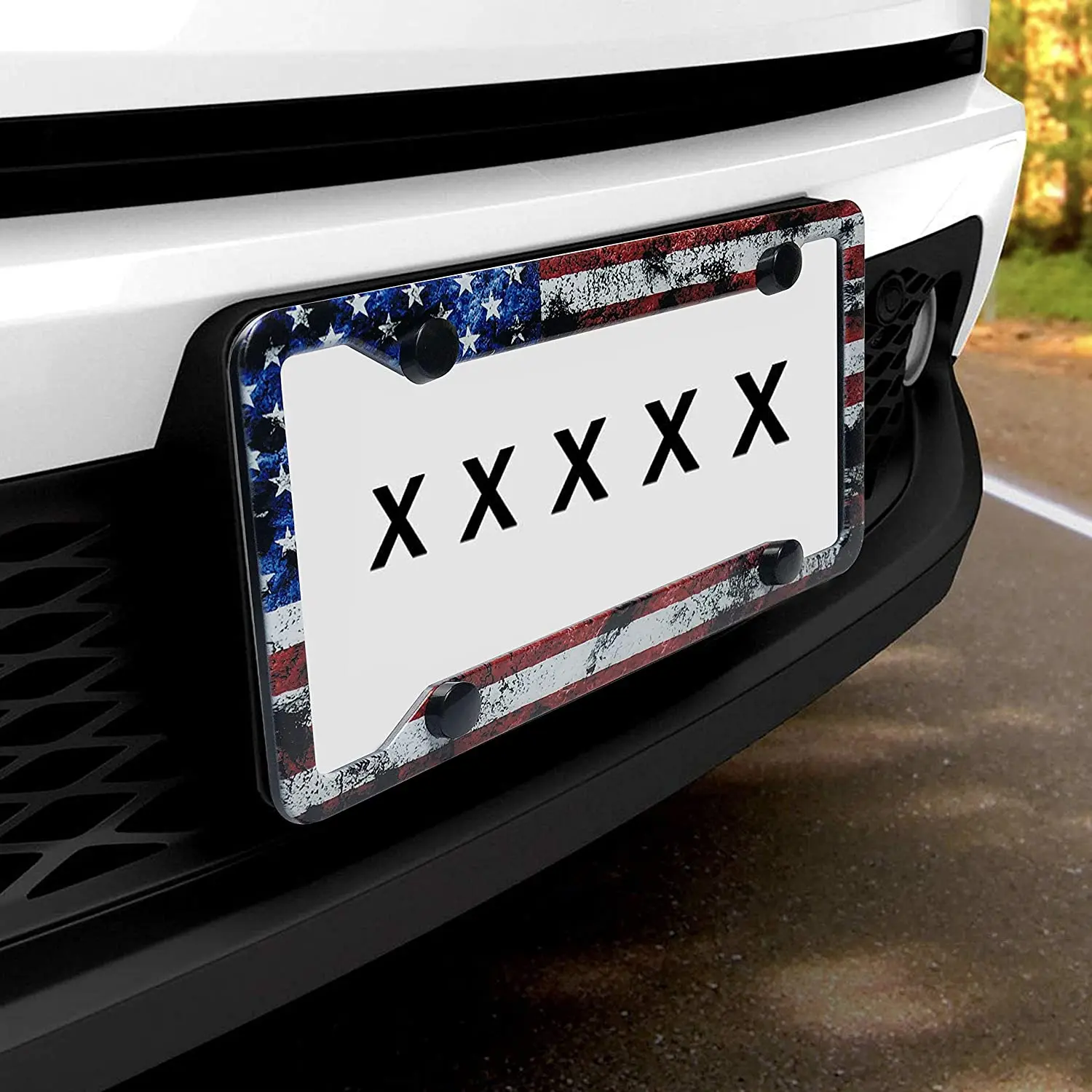 Police Firefighter EMT Flag License Plate Frames Alumina Car Licence ...