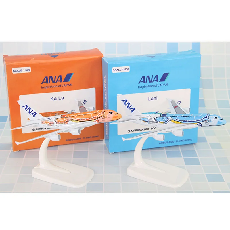 14CM-1-500-Scale-A380-380-ANA-Japan-Airlines-Blue-Orange-Turtle-Lani ...