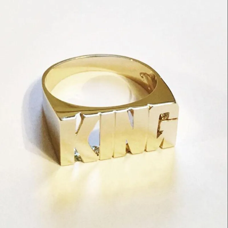 Block Rings For Men Hip Hop Jewelry Custom Name Ring Gold Personalized ...
