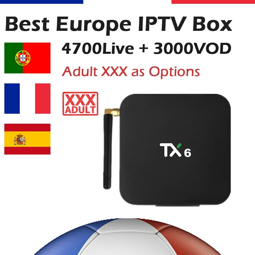 Android 9,0 IPTV Box TX6+ 5000 KING OTT IPTV Испанский Арабский португальский взрослый ...