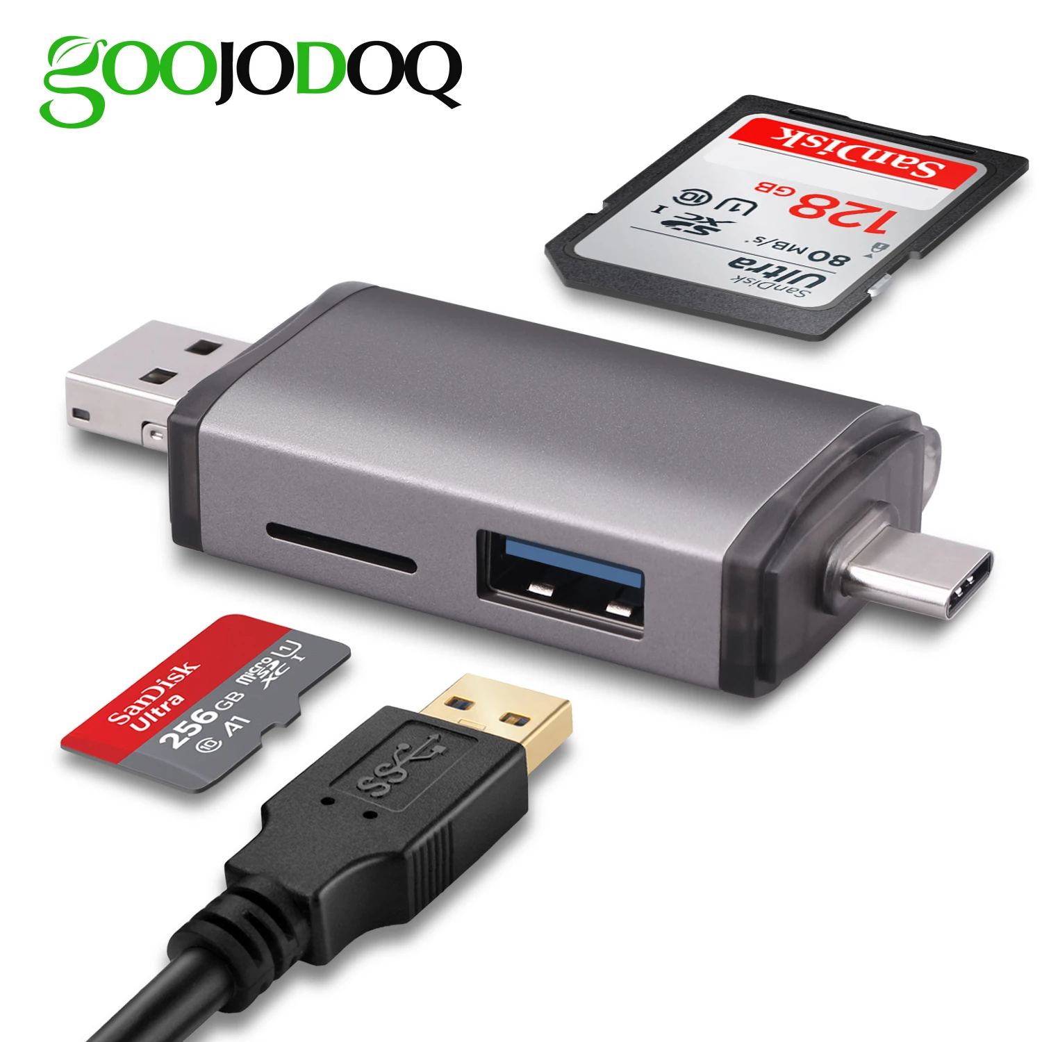 Goojodoq Card Reader Micro Usb 2.0 Type C To Sd Micro Sd Tf Adapter ...