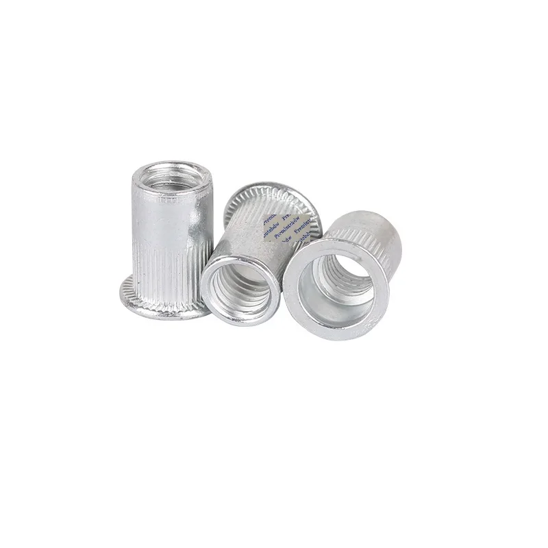 100Pcs-Aluminum-Fluted-Flat-Head-Rivet-nut-Threaded-Flat-Head-Rivet-Nut ...