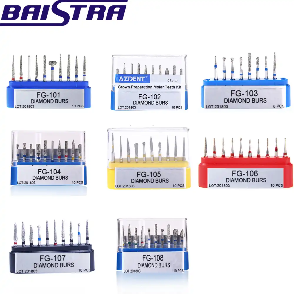 100pcs/20Boxes Dental Diamond Burs Drill Dental Burs Dia burs for High ...