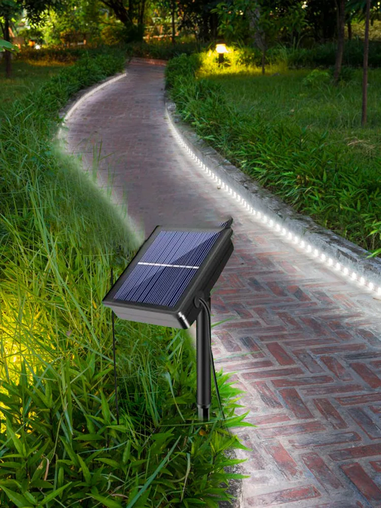 Tira de luz LED Flexible Solar para exteriores, tira de luz impermeable ...