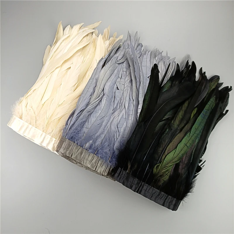 Plume de déco,Garnitures colorées en plumes de coq, 2 mètres, pour la ...