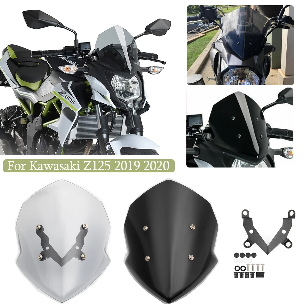 For-Kawasaki-Z125-2019-2023-Sport-Touring-Windscreen-Windshield-Shield ...