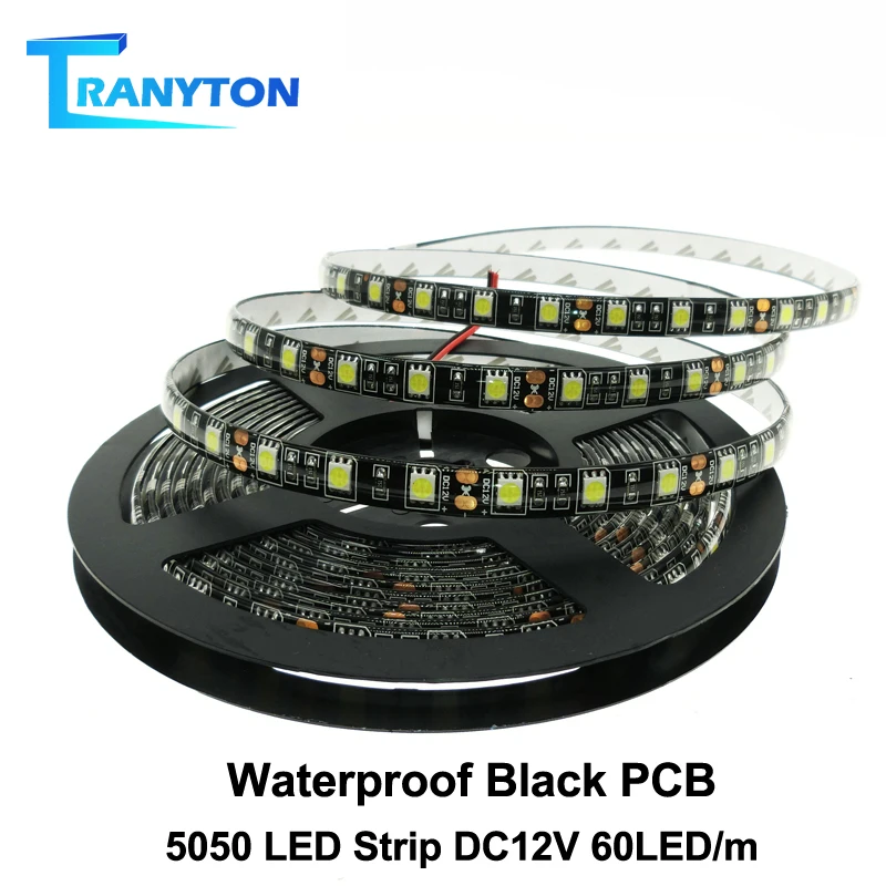 Black-PCB-LED-Strip-5050-DC12V-Waterproof-Flexible-Led-Lights-Tape ...