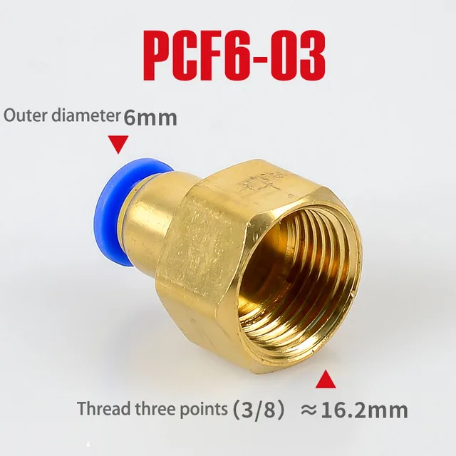 PCF Air Pipe Fitting 4 6 8 10 12mm Hose Tube 1/8" 3/8" 1/2" BSP 1/4 ...