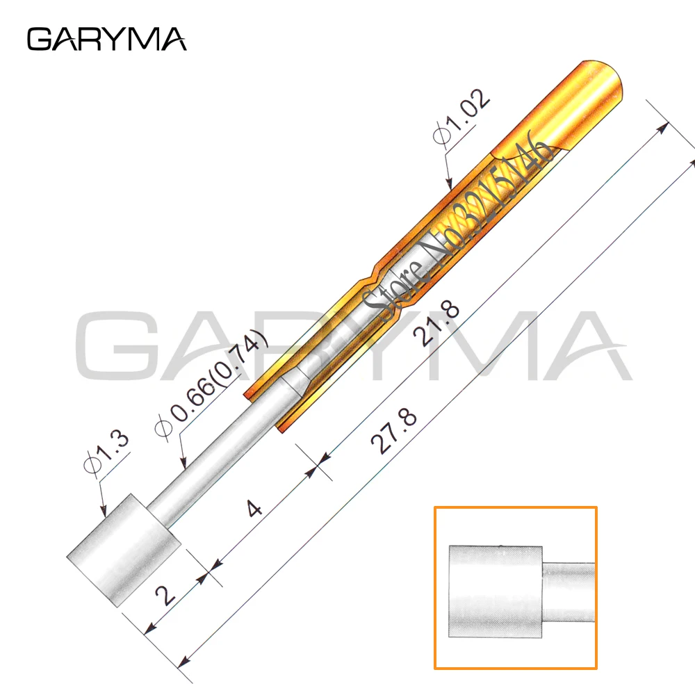 100pcs em um pacote dia 1.3mm probes de teste de mola de 27.8mm ...