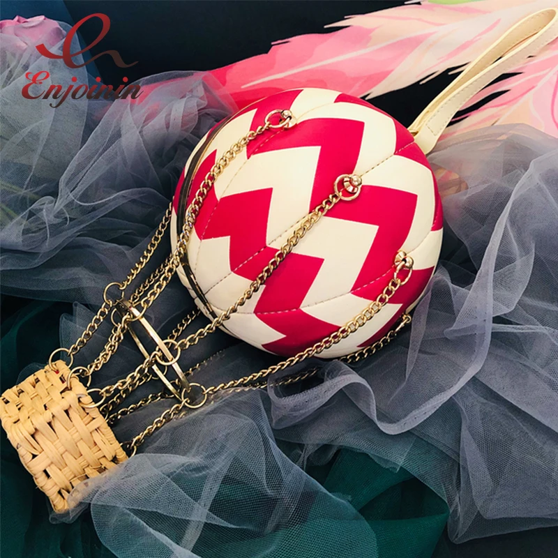 Red Hot Air Balloon Shape Handbag Party Clutch Bag for Women Purses ...