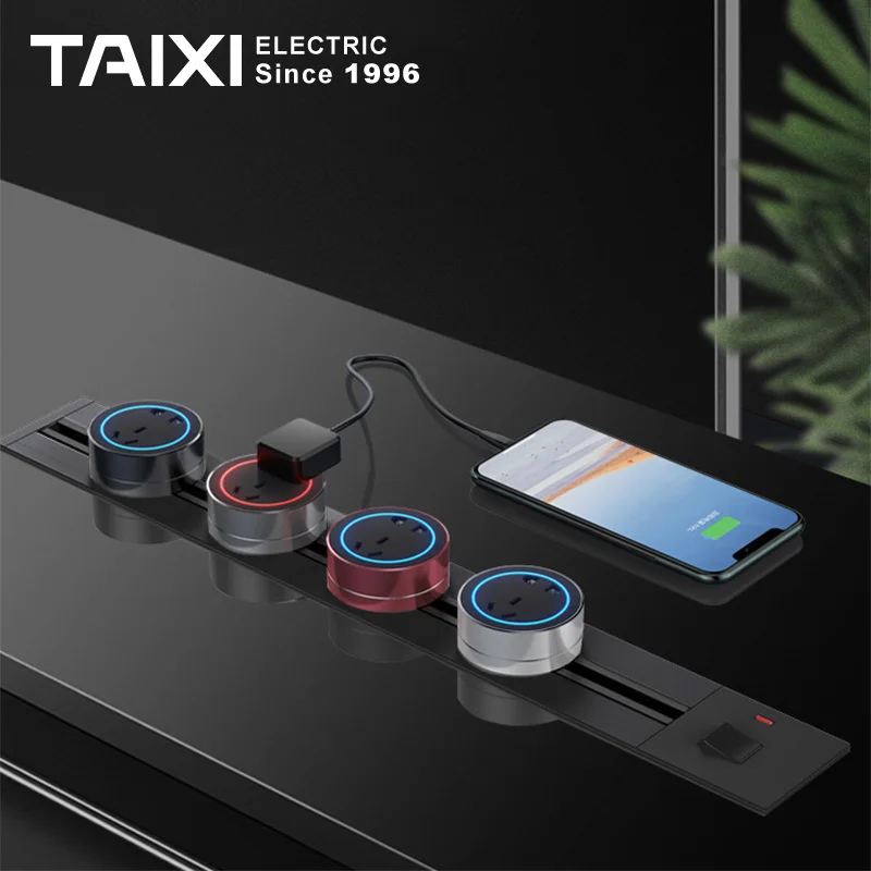 Power track socket Embedded mounted home Kitchen meeting table multi ...