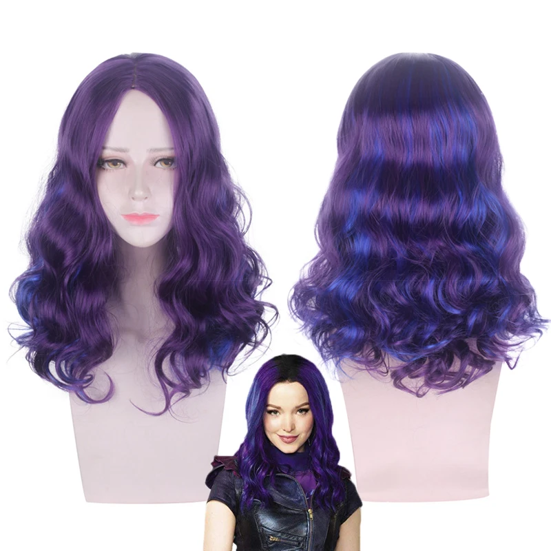 Descendants 3 Mal Fashion Wave Curly Wig Cosplay Costume Heat Resistant ...