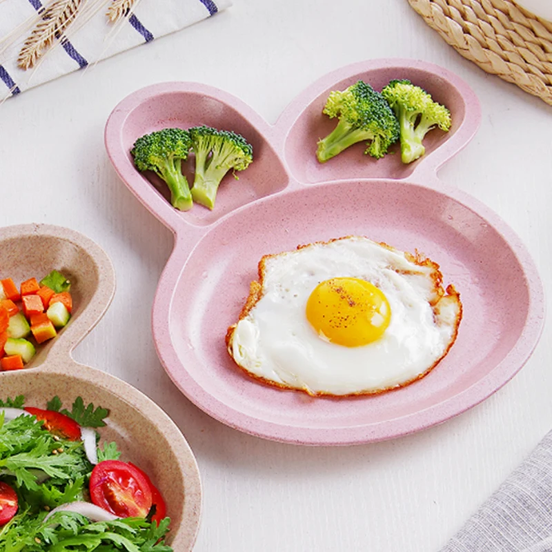 Cute Cartoon Rabbit Plate Kids Dinner Plate Snack Fruit Plate Dessert ...