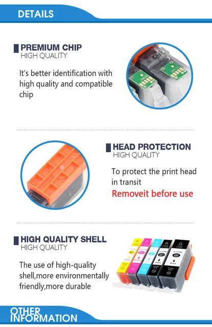 Canon Pixma Ix6820 Ink 5-Pack Compatible Ink Cartridges For Canon Pixma ...