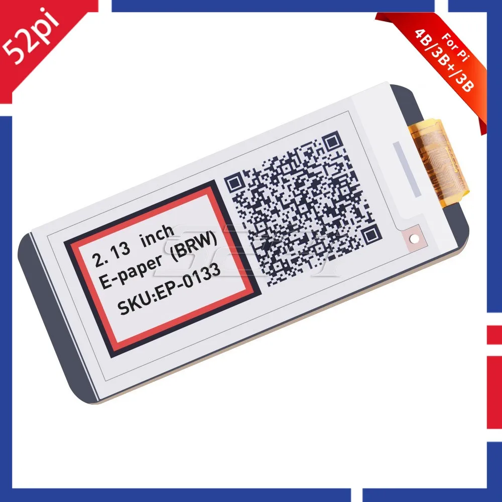 52pi 2.13 Inch E-paper Raspberry Pi E-ink Display Electronic Ink ...