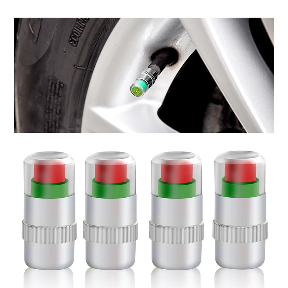4pcs Car Tire Pressure Gauge Indicator Alert Monitoring Valve Indicator ...