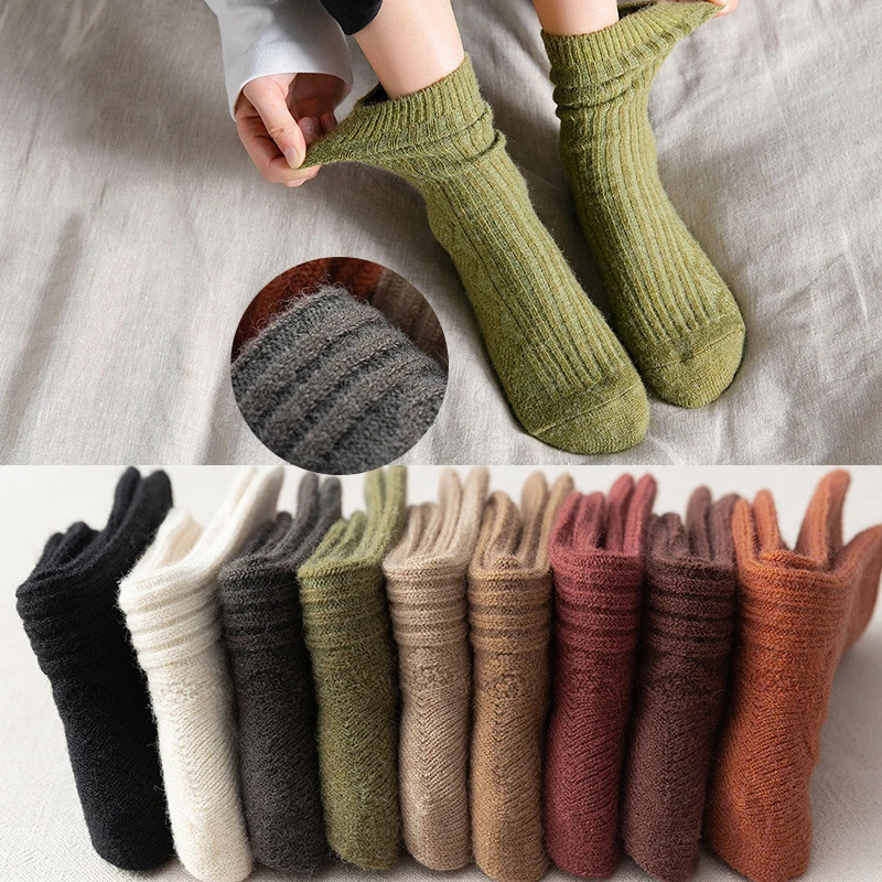 Women-Winter-Socks-2022-New-Solid-Color-Causal-Thick-Warm-Long-Wool ...
