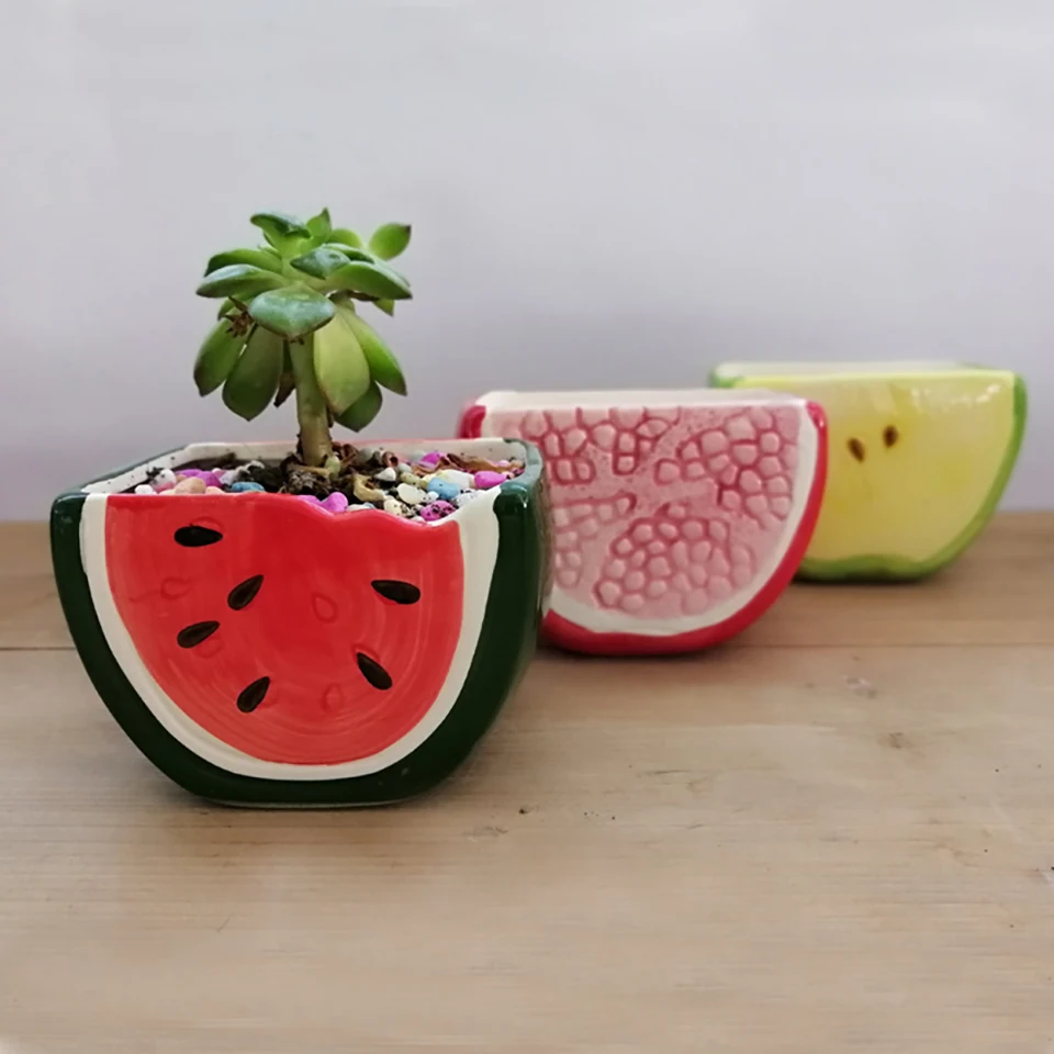 Floral & Garden Crafts Home & Hobby Watermelon Flower Pot Trio etna.com.pe