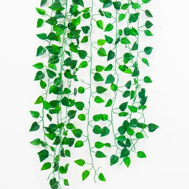 Artificial Hanging Green Leaf Garland Vine Fake Foliage Wall Hanging ...