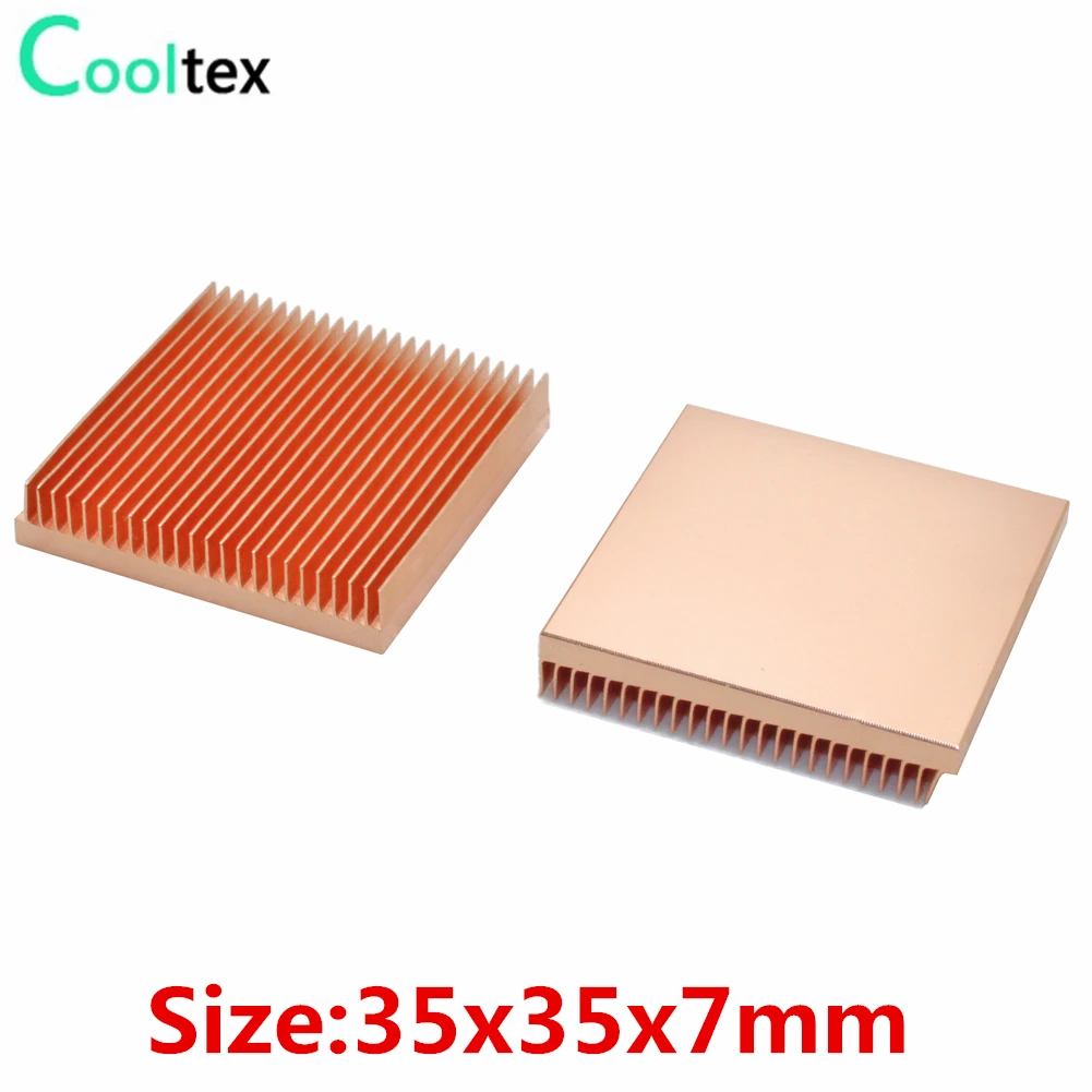 2pcs 35x35x7mm Pure Copper Heatsink Cooling Radiator Cooler Heat Sink ...