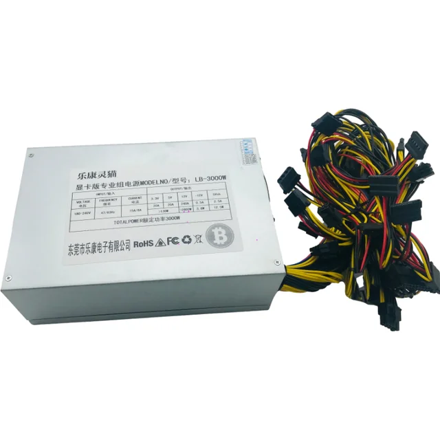 Miner PSU For Multi Channel Graphics Card Power Supply 3000W Mining ...