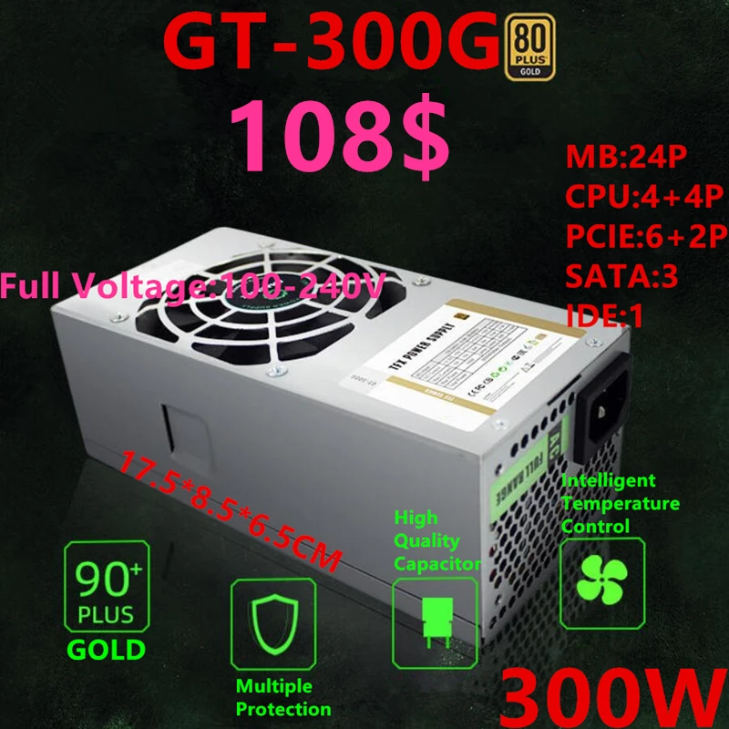 Original PSU For GameMax HTPC TFX Non-modular 80plus Gold/Bronze 300W ...