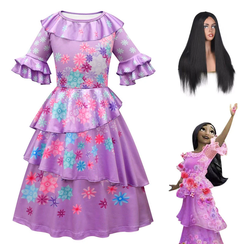 Anime Encanto Isabella Cosplay Purple Costume Girls Dress Children ...