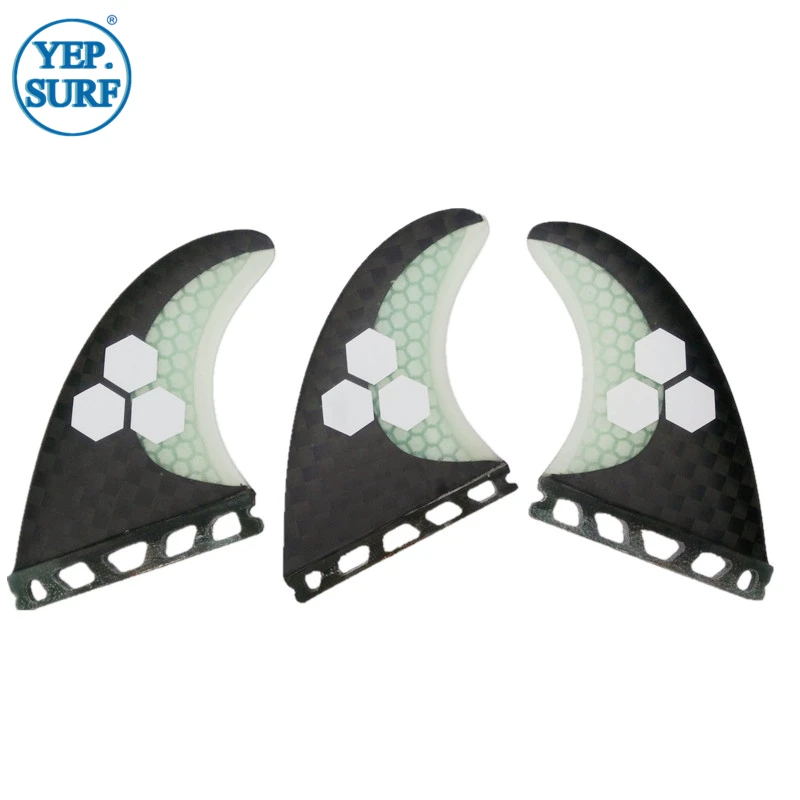 Single Tabs M Surfing Fin Fiberglass Honeycomb Black and White Color ...
