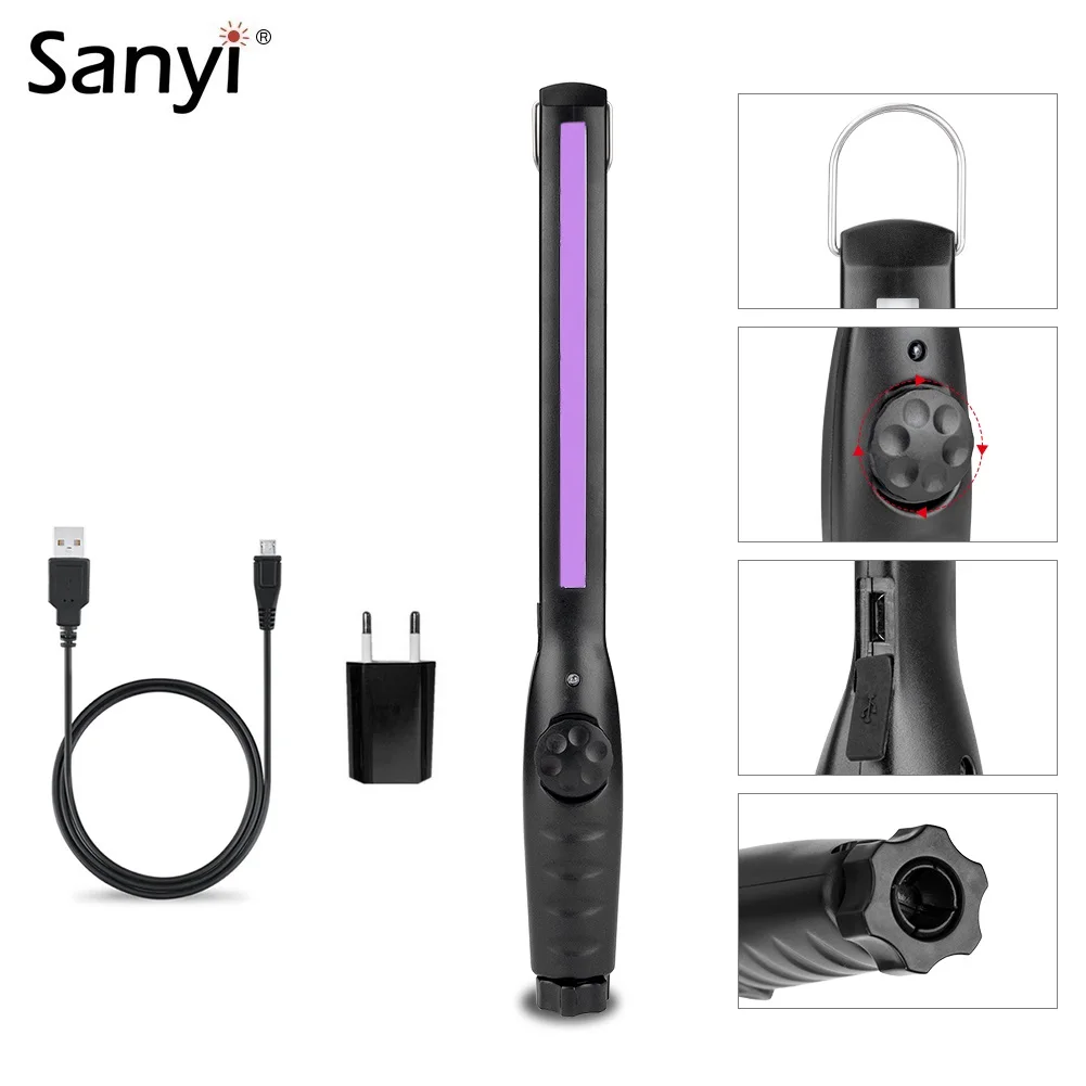 Lámpara esterilizadora UV portátil, bombilla LED desinfectante UVC, luz ultravioleta ...