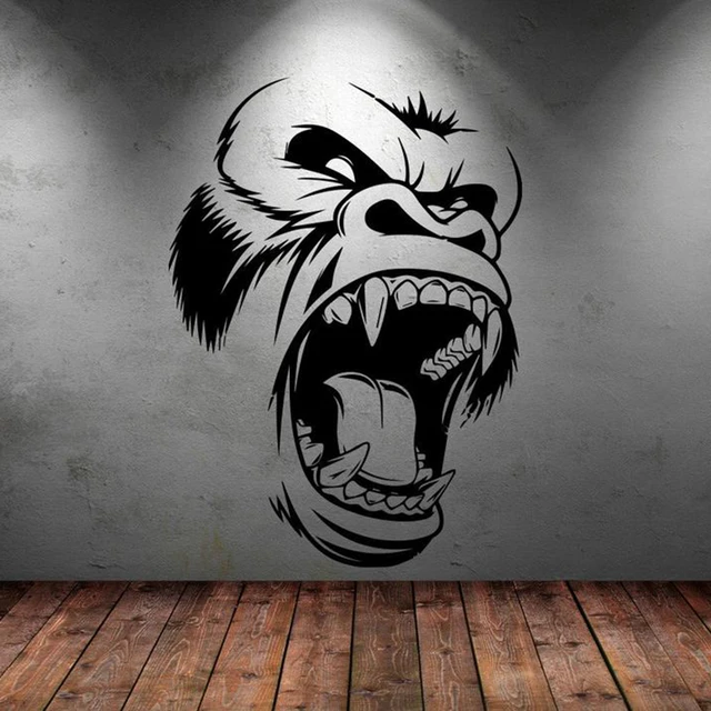 Angry Gorilla Face Stencil